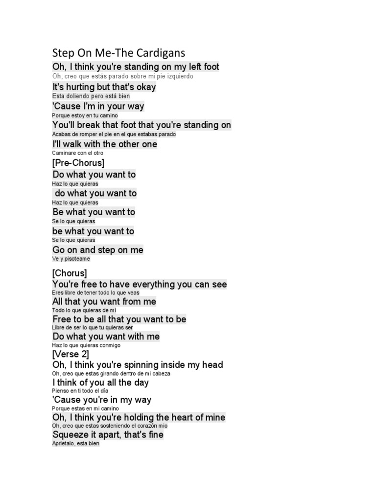 Step On Me-The Cardigans-1 | PDF