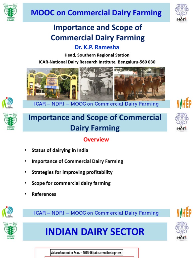 1. Importance and Scope of Commercial Dairy Farming | PDF | Dairy ...