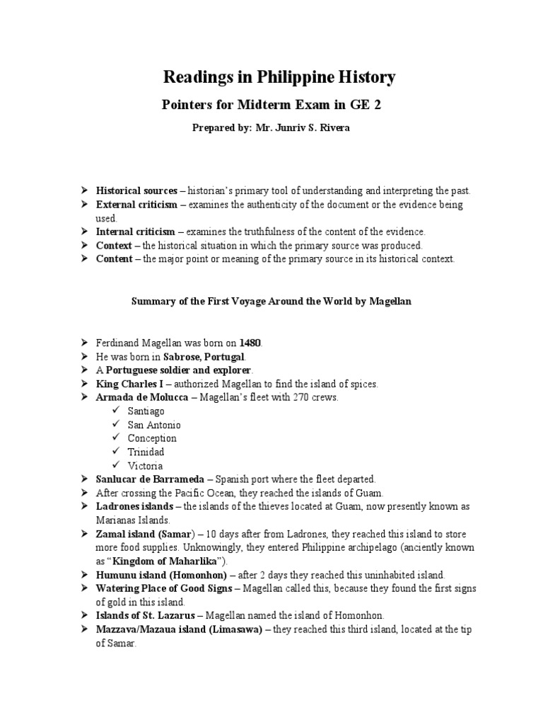 Readings in Philippine History | PDF | Spanish Empire | Exploration