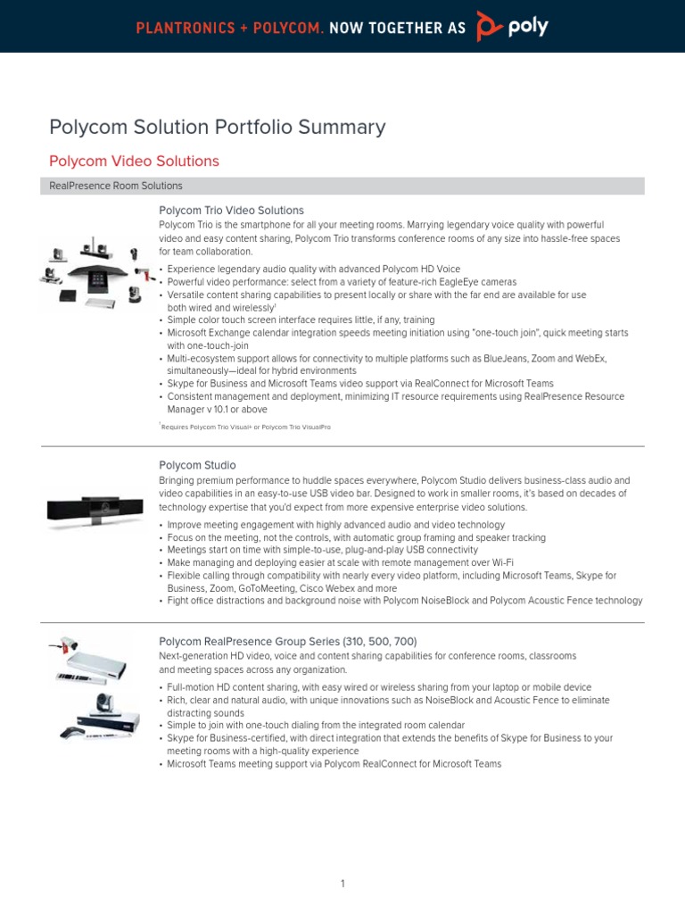 Polycom Video Solutions Overview | PDF | Videotelephony | Mobile App