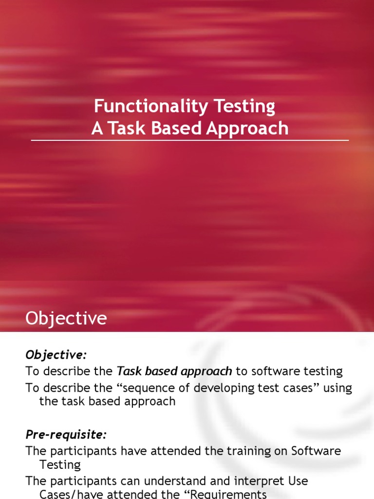 Functional Testing-Task Based | PDF | Software Testing | Use Case
