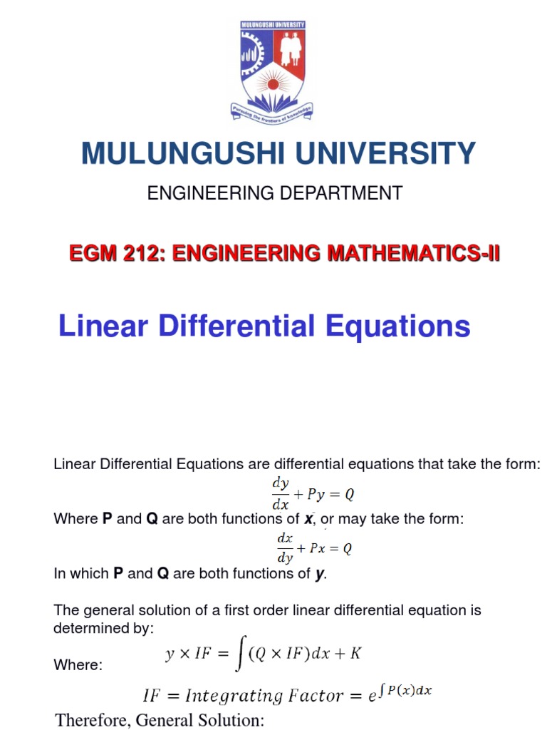 Linear Differential Equations Guide | PDF | Teaching Methods & Materials