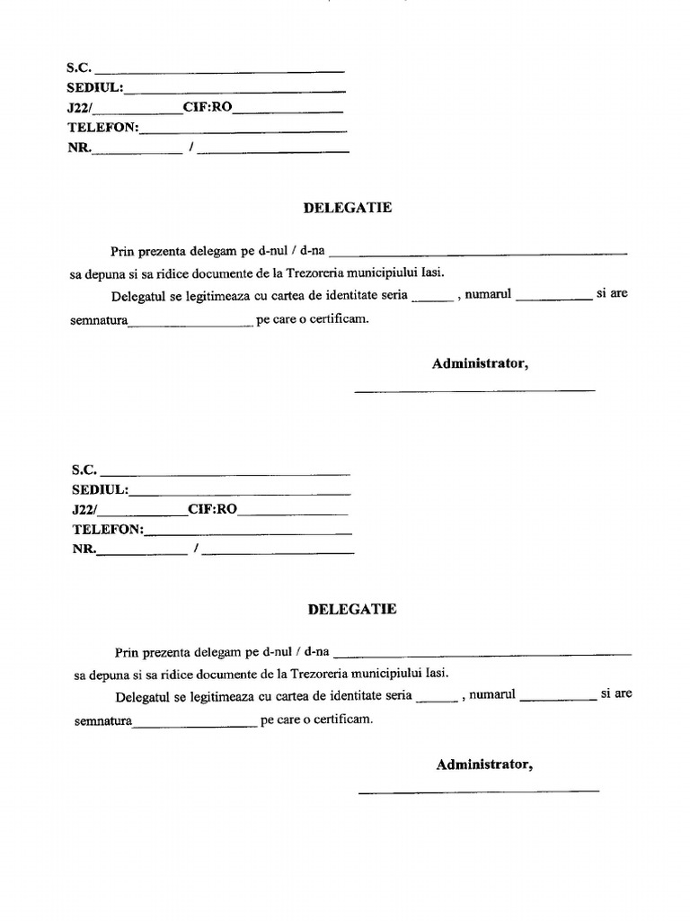 Delegatie Trezorerie | PDF