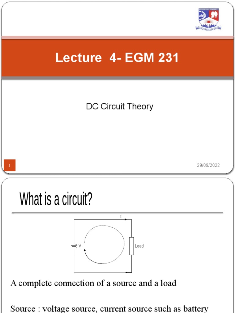 Lecture 04 DC Circuit Theory | PDF | Electrical Network | Electric Power