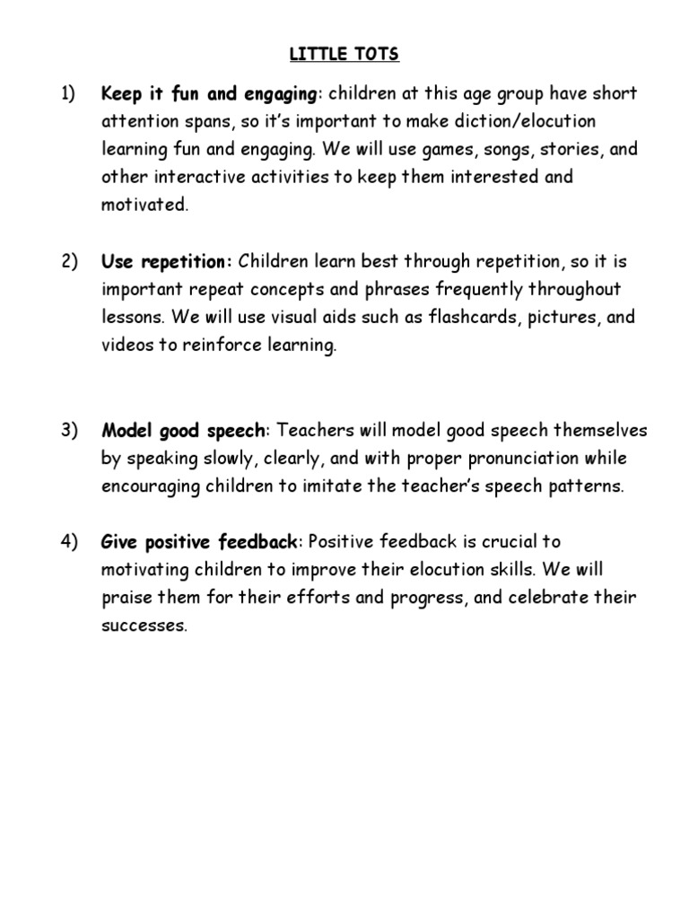 Diction and Elocution For Eyfs | PDF | Phonics | Vocal Pedagogy