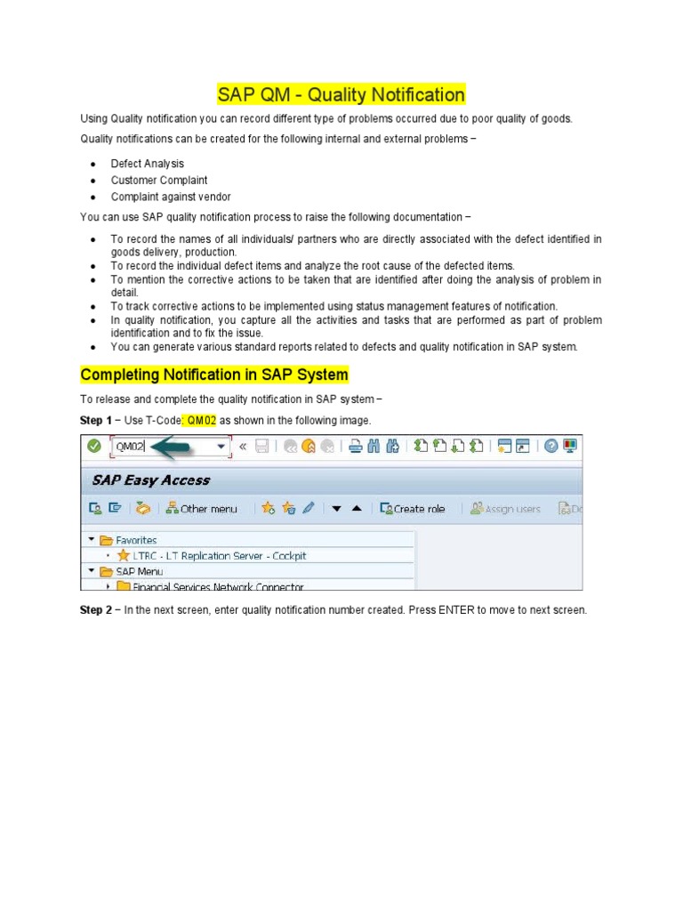 SAP QM - Quality Notification | PDF | Computer Science | Information Technology