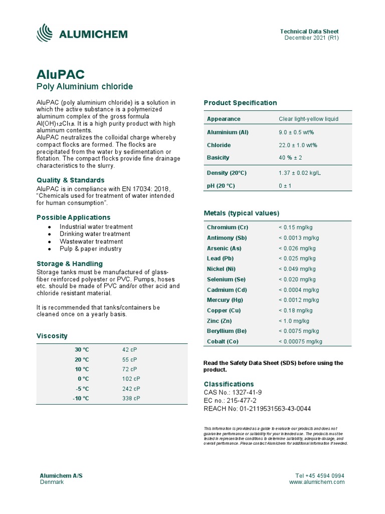 AluPAC: Poly Aluminium Chloride Overview | PDF | Aluminium | Magnesium