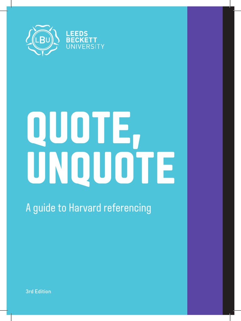 LBU Quote Unquote-A Guide To Harvard Referencing (2019) | PDF ... LBU Quote Unquote-A Guide To Harvard Referencing (2019) | PDF ...