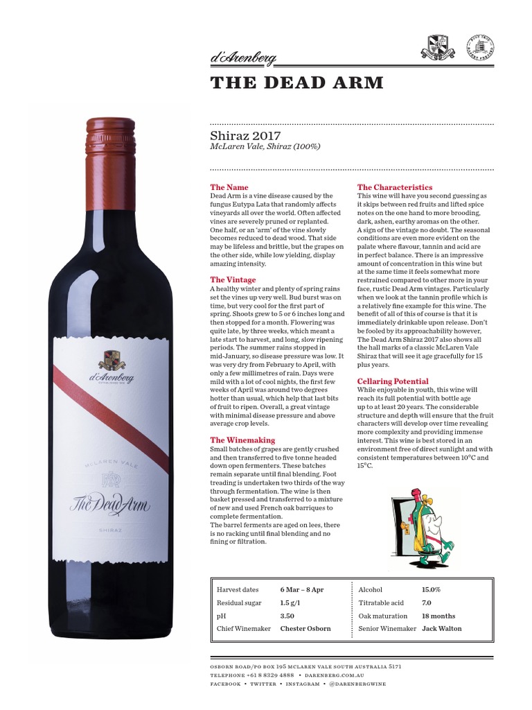 The Dead Arm Shiraz 2017 Overview | PDF | Winemaking | Wine