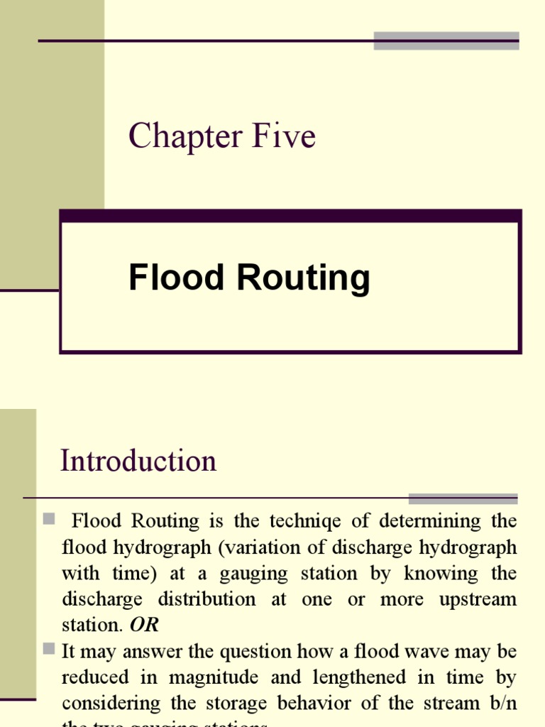 Chapter Five: Flood Routing | Download Free PDF | Discharge (Hydrology ...