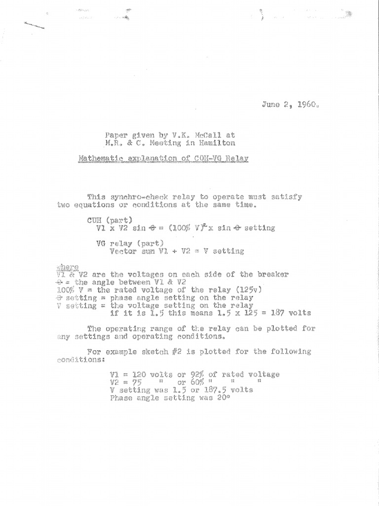 Coh-Vg Cuh90c-Vg.syncrocheck Relay Brown Boveri Manual | PDF
