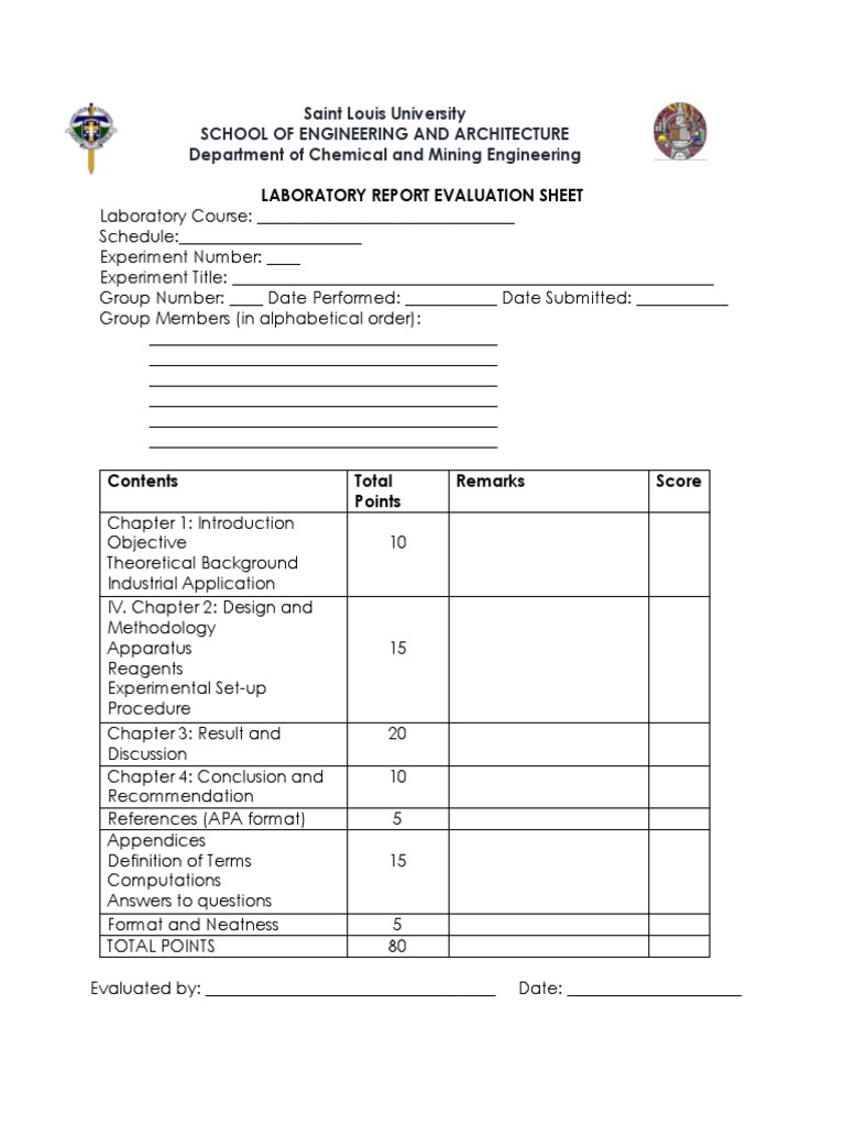 Chem 1221L - Format - Lab Report | PDF | Laboratories | Data