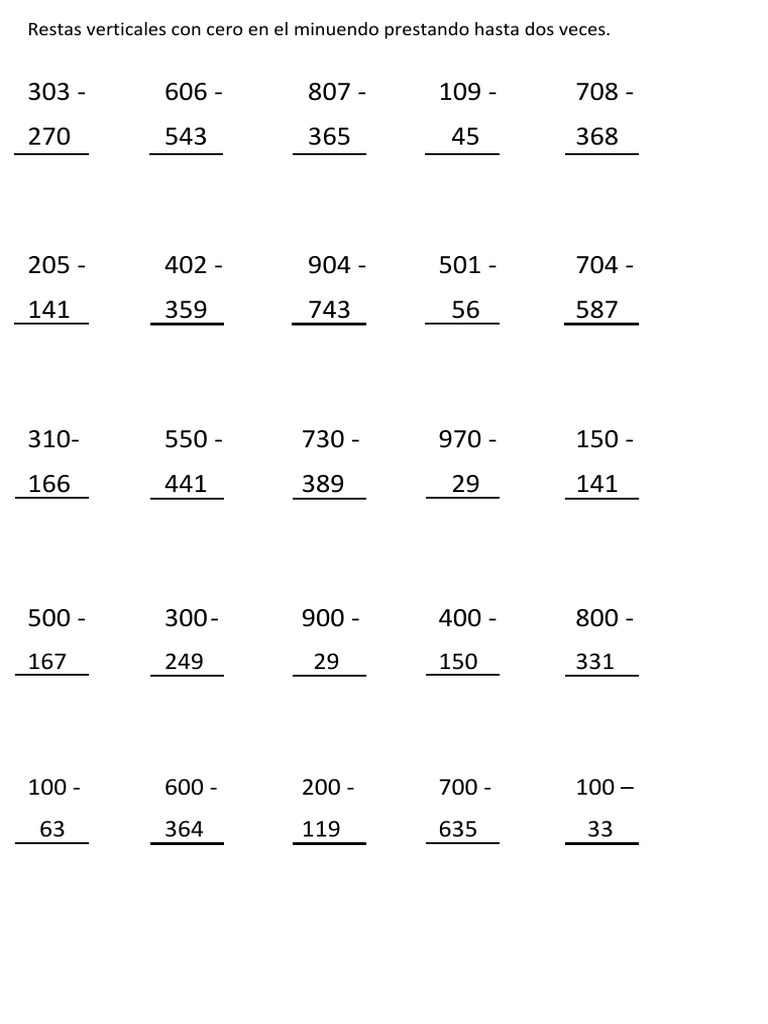 16° Restas Con Cero | PDF