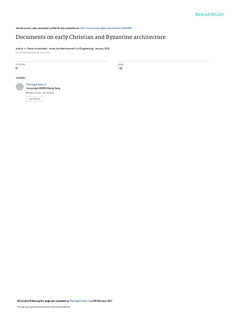 Documents On Early Christian and Byzantine Architecture | Download Free PDF | Byzantine Empire ...