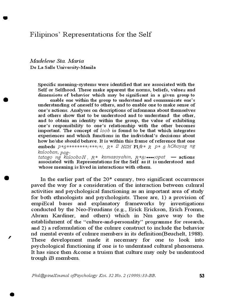Filipino Selfhood and Cultural Identity | PDF | Self | Experience