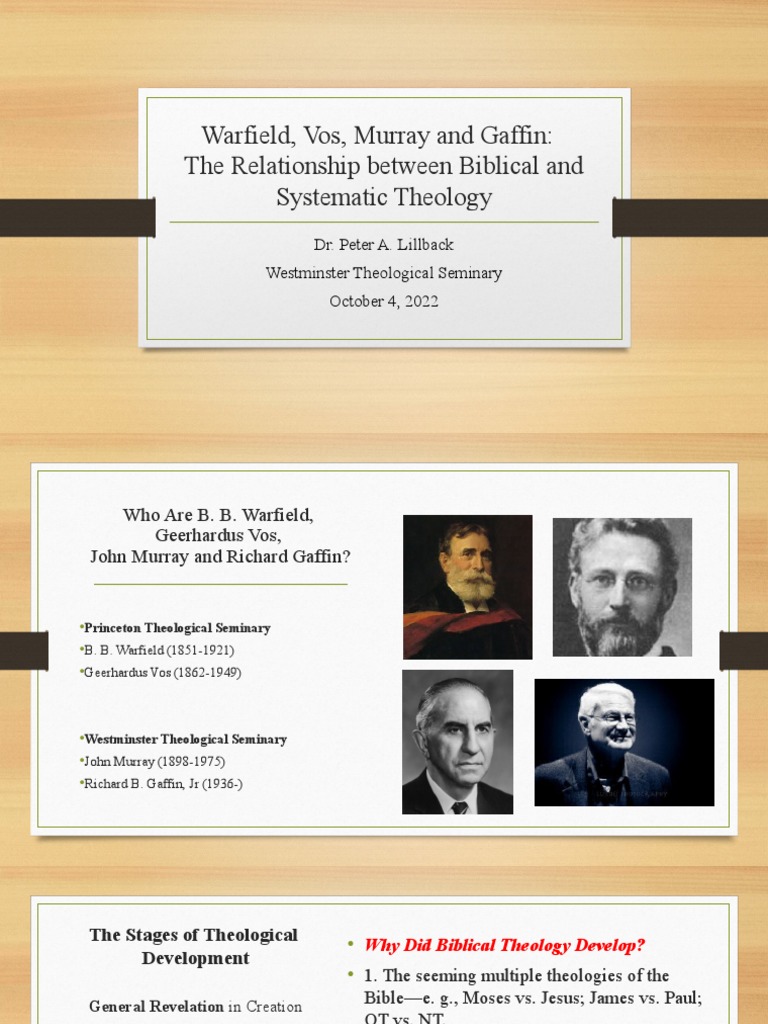 Comparison of Biblical and Systematic Theology | PDF | Covenant ...