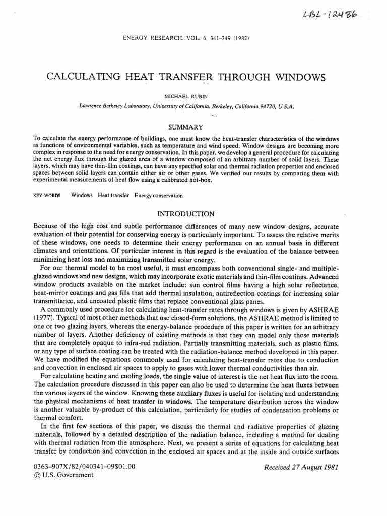 Calculating_heat_transfer_through_Window | PDF