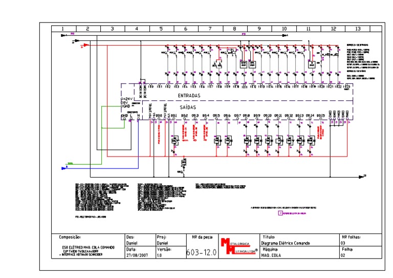 Esquema Elétrico MCOLA V100 clp twido pag2 weg | PDF