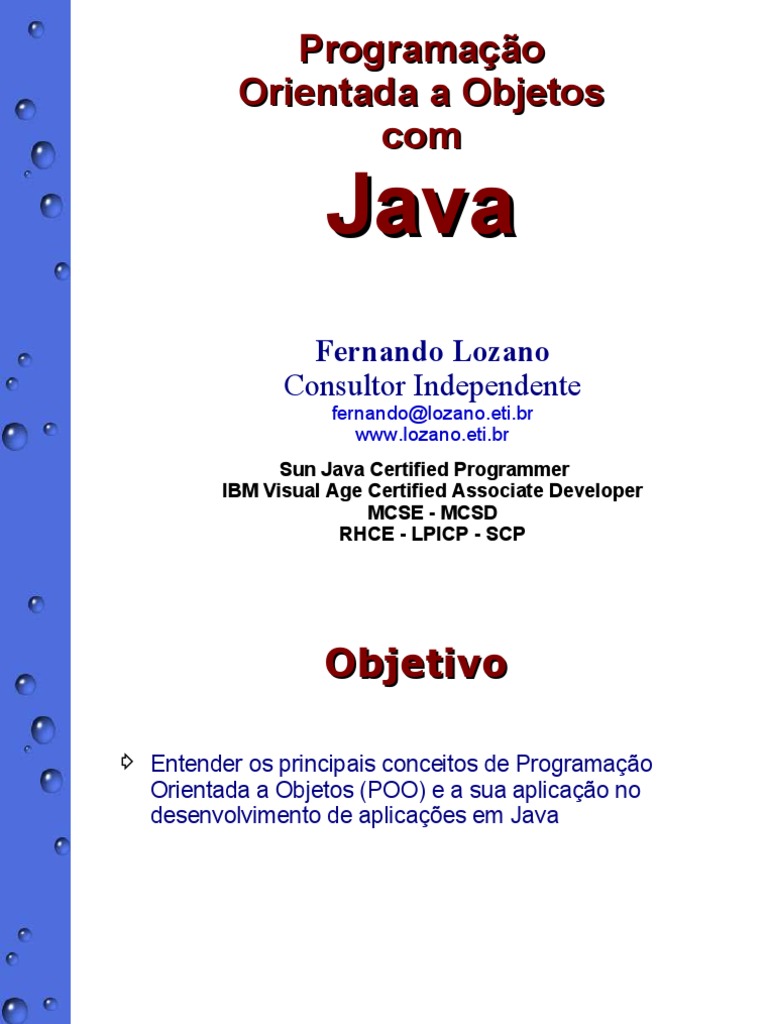 Oo Java | PDF | Classe (programação de computadores) | Método ...