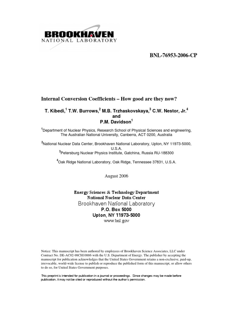 BNL XXXXX 2006 CP | PDF | Electron | Physical Sciences