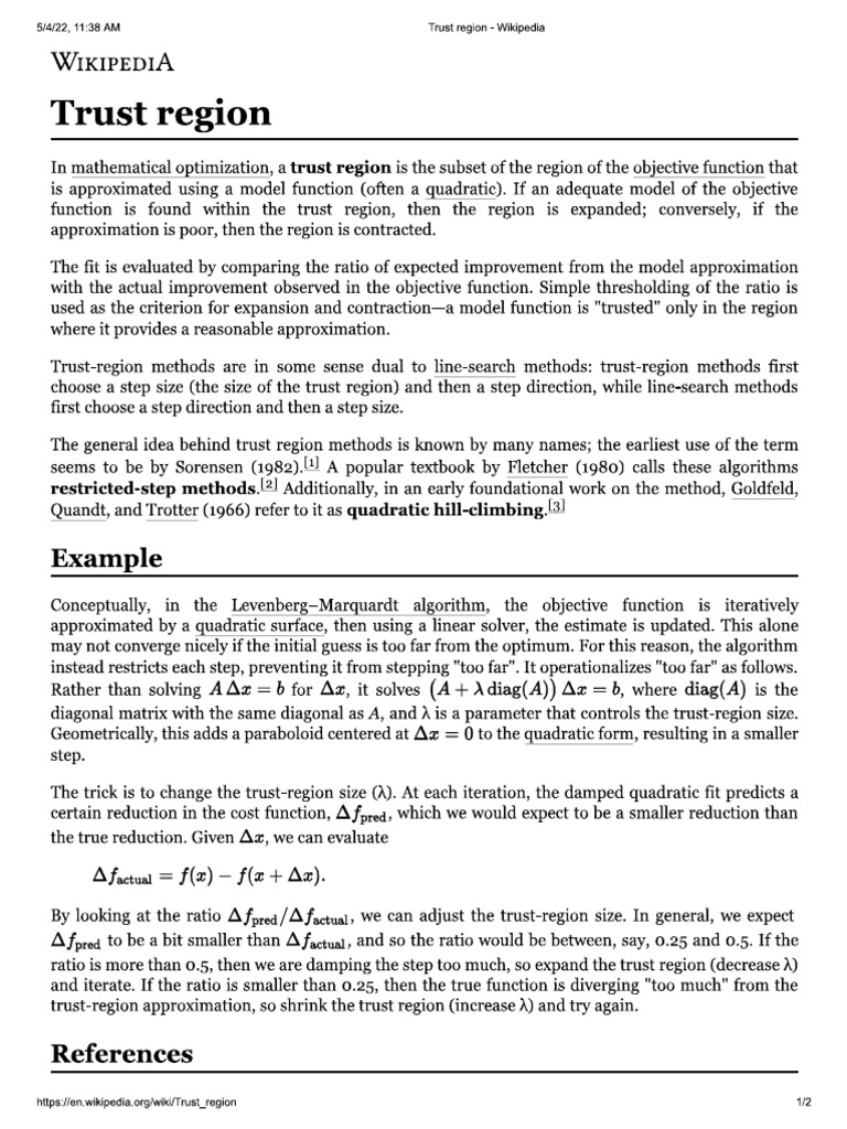 Trust Region Reflective | PDF