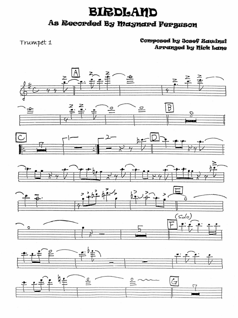 Birdland NickLaneMaynardFergusonTrumpets | PDF
