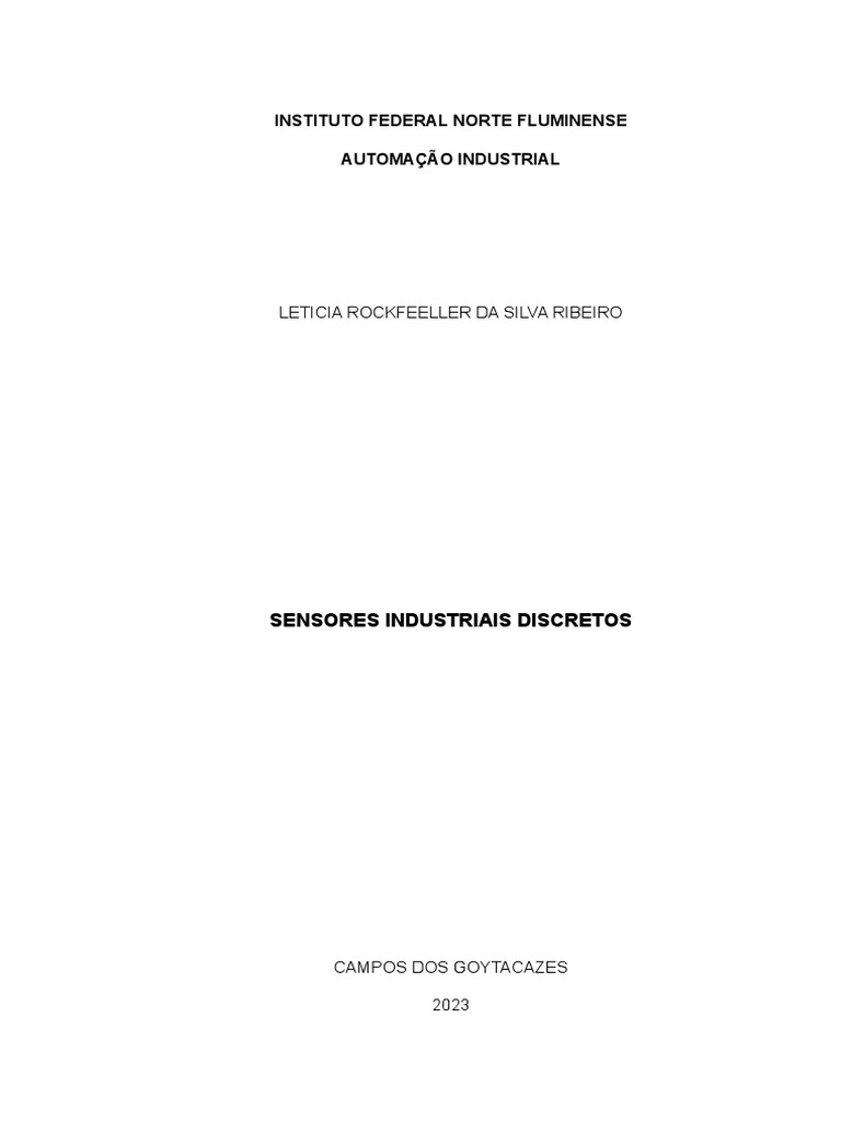 Sensores Industriais Discretos | PDF | Engenharia de Controle ... Sensores Industriais Discretos | PDF | Engenharia de Controle ...