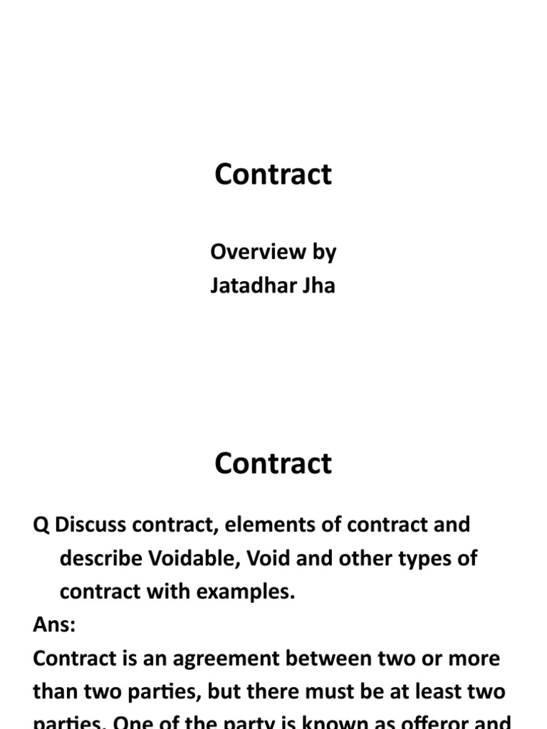 Contract | PDF | Offer And Acceptance | Contract Law