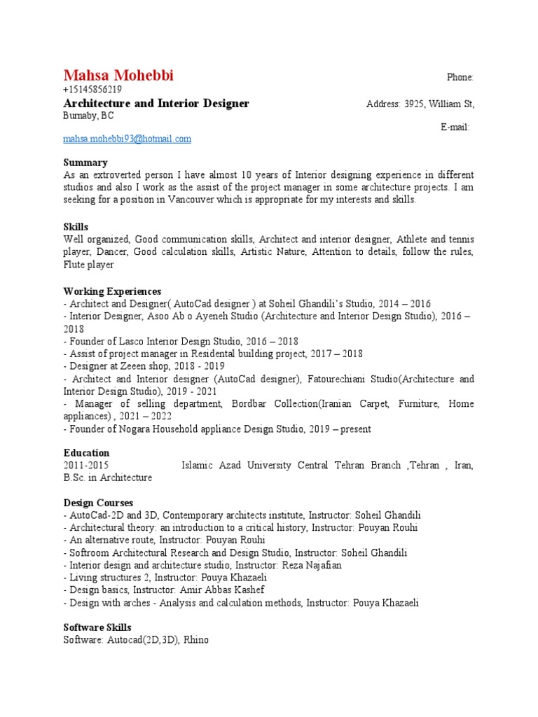 Mahsa Mohebbi, Archtecture | PDF