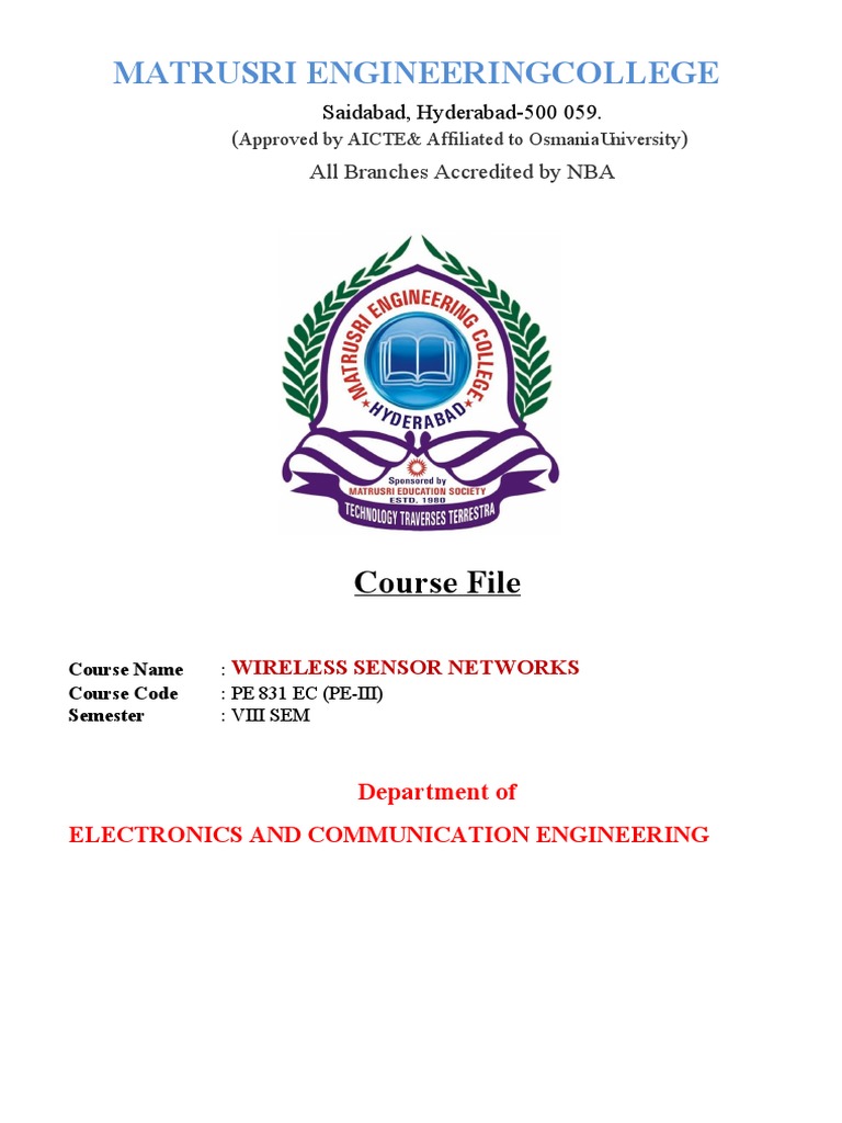 WSN Unit 5 Notes | PDF | Wireless Sensor Network | Computer Network