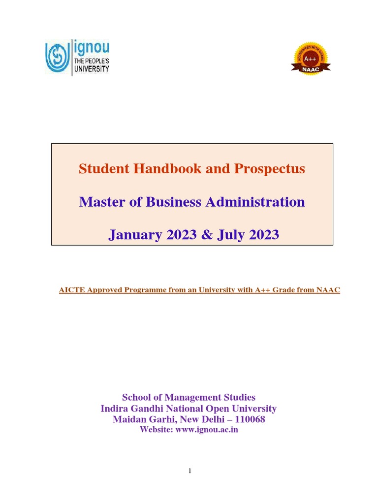 Mba Student Handbook And Prospectus Pdf Master Of Business