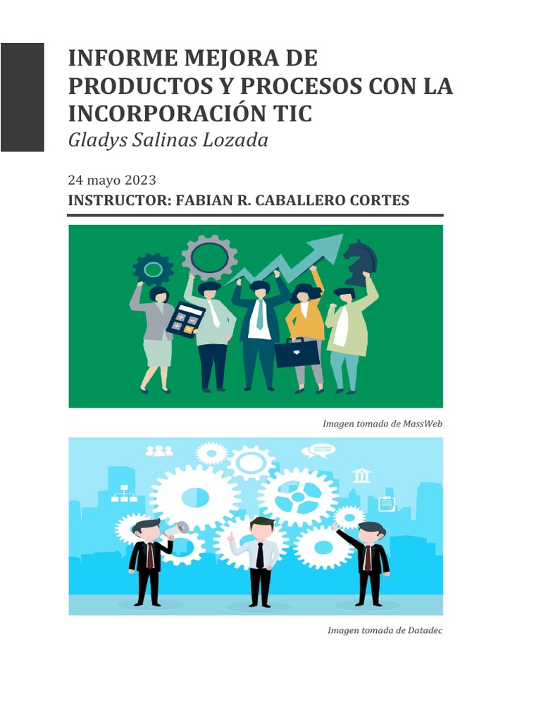Informe Mejora de Productos y Procesos Con La Incorporación Tic | PDF | Tecnología de ...