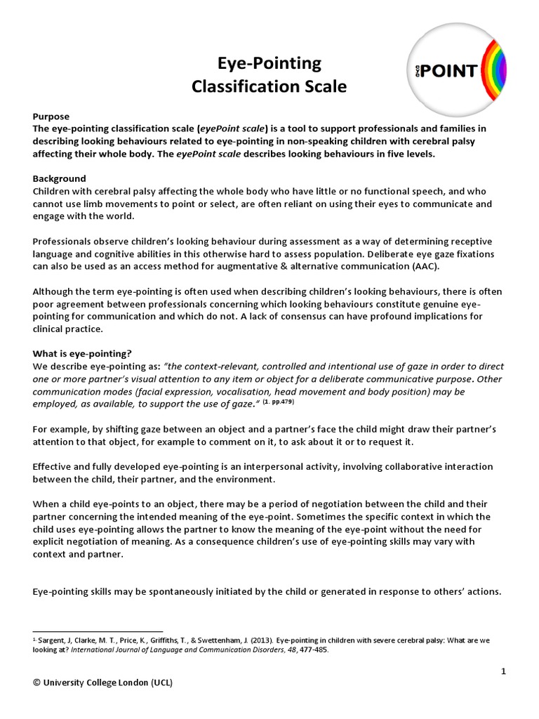 Eye-Pointing Classification Scale | PDF | Attention | Communication