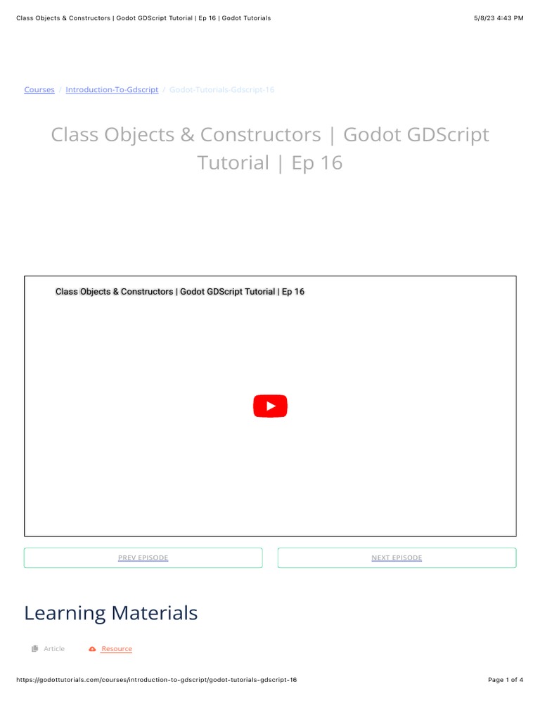 Class Objects & Constructors Godot GDScript Tutorial Ep 16 Godot ... Class Objects & Constructors Godot GDScript Tutorial Ep 16 Godot ...