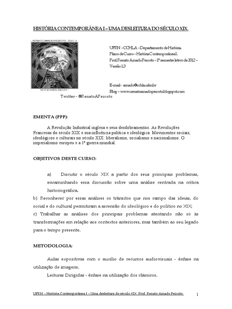2013.1 - UFRN - Ementa de Contempornea I | PDF | Revolução Francesa ...