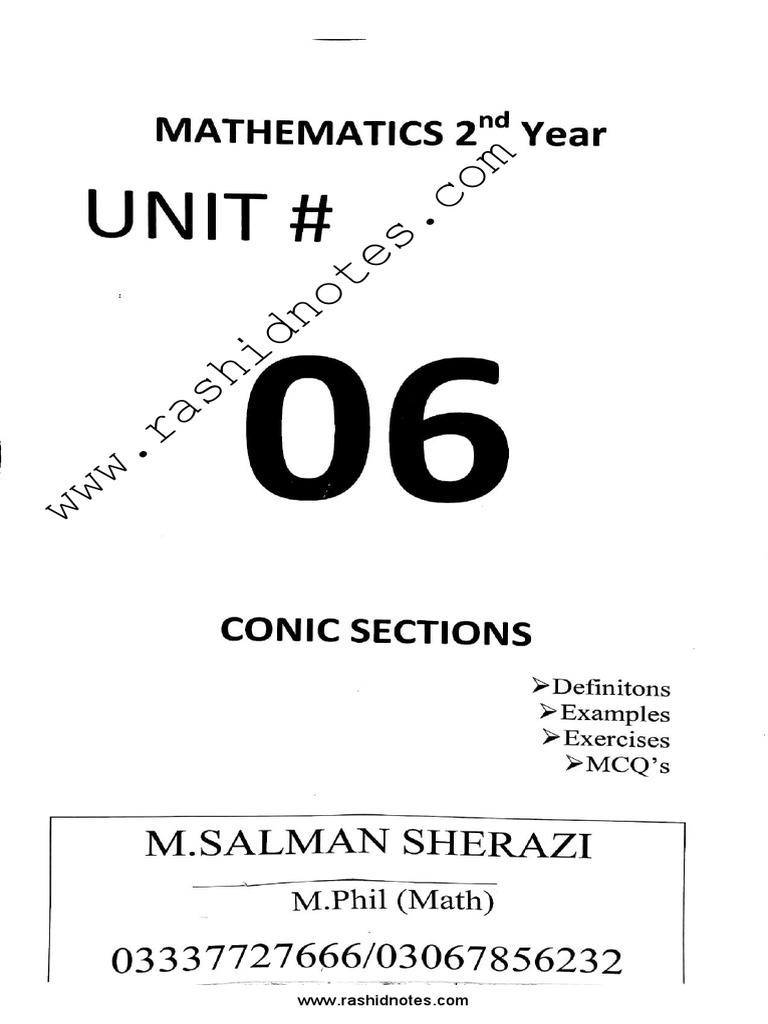2nd Year Math Chapter 6 Notes | PDF