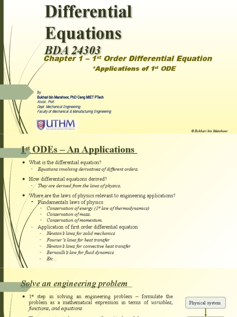 Chapter 1 - 1st Order Differential Equation - Part 2 | PDF | Differential Equations | Equations
