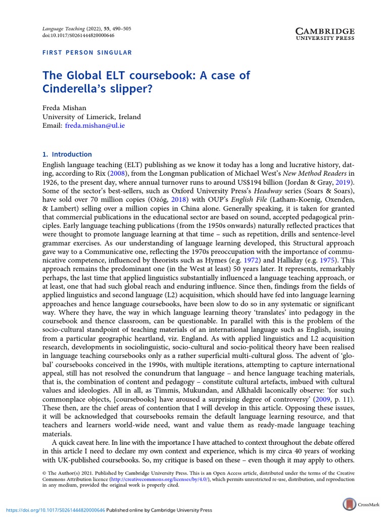 The Global ELT Coursebook A Case of Cinderella's Slipper | PDF | Second ...