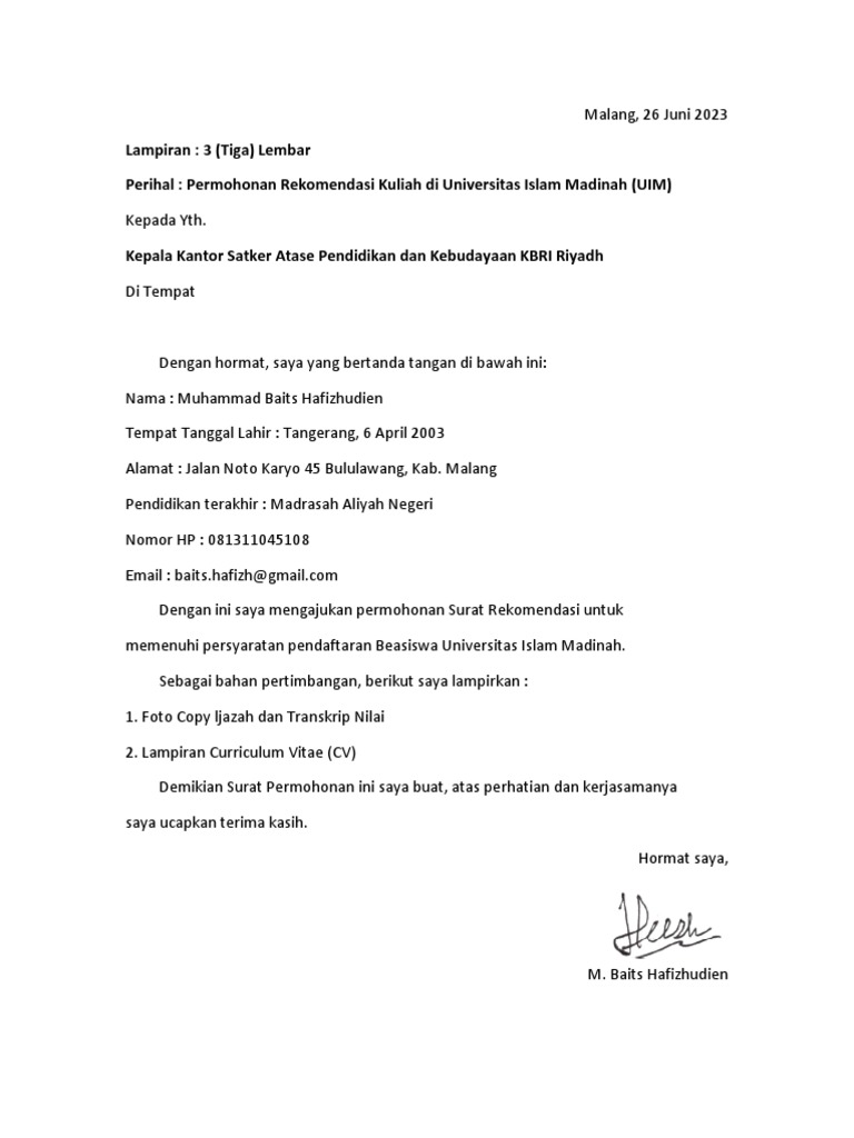 Pribadi permohonan rekom (2) | PDF