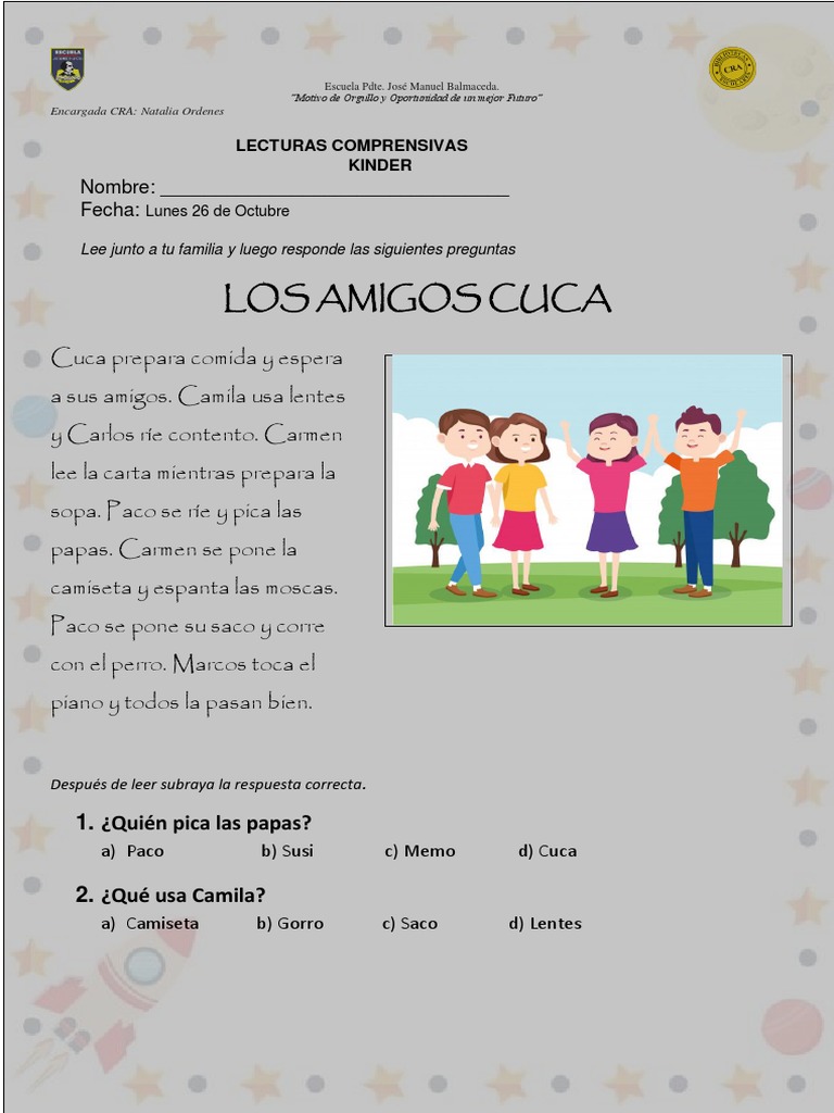 Lecturas Comprensivas Kinder | PDF