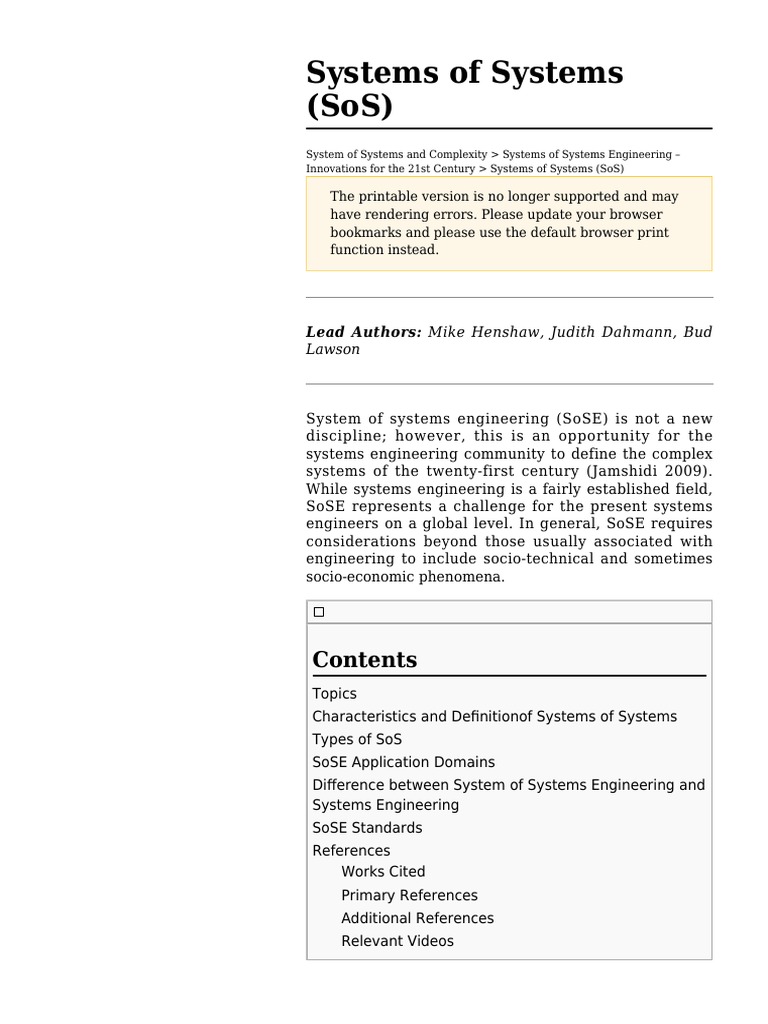 3-Systems of Systems (SoS) | Download Free PDF | System | Software Testing