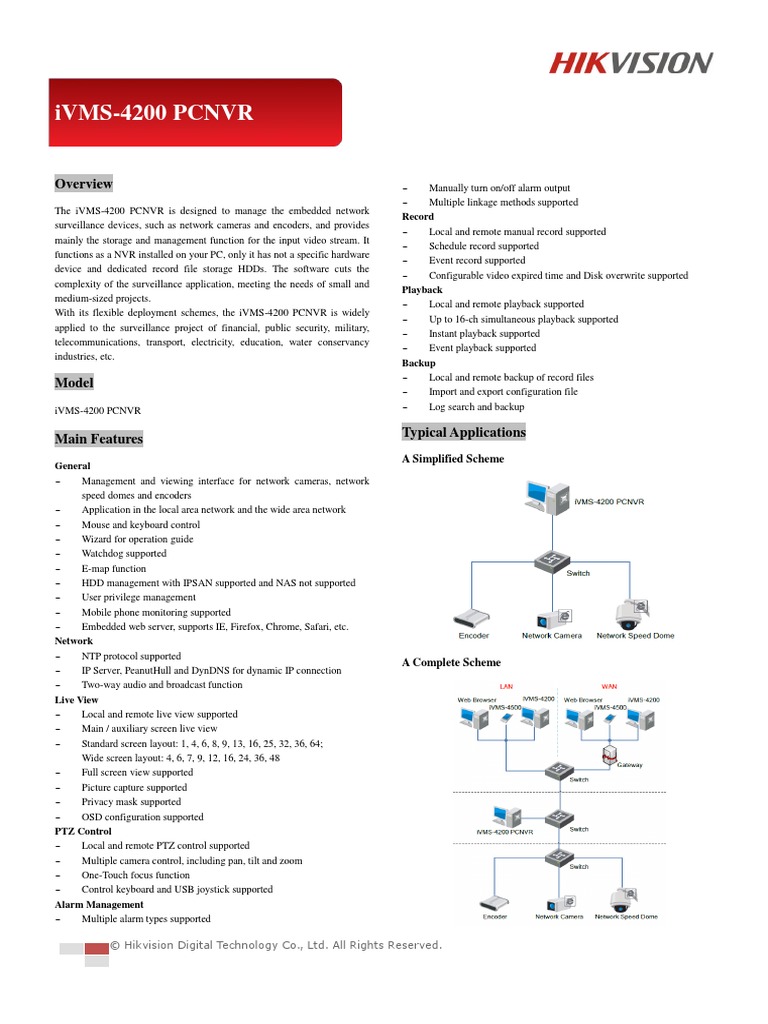 Especificaciones Tecnicas IVMS-4200 PCNVR | PDF | Computer Network | Backup