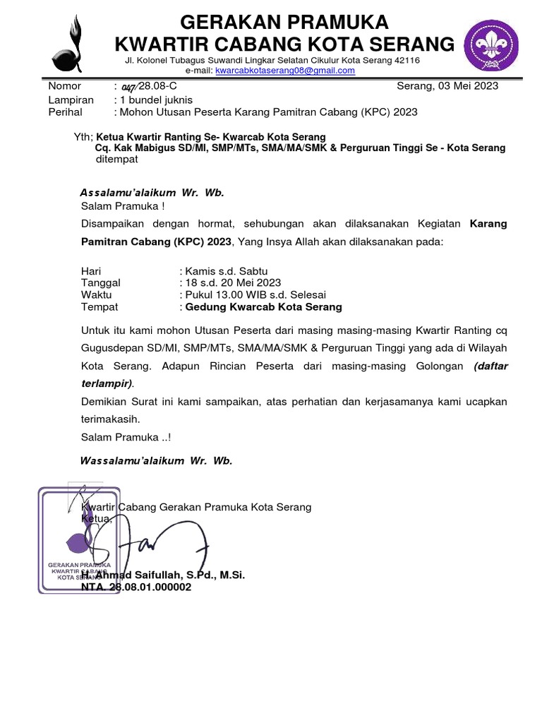047 - Mohon Peserta - KPC 2023 | PDF