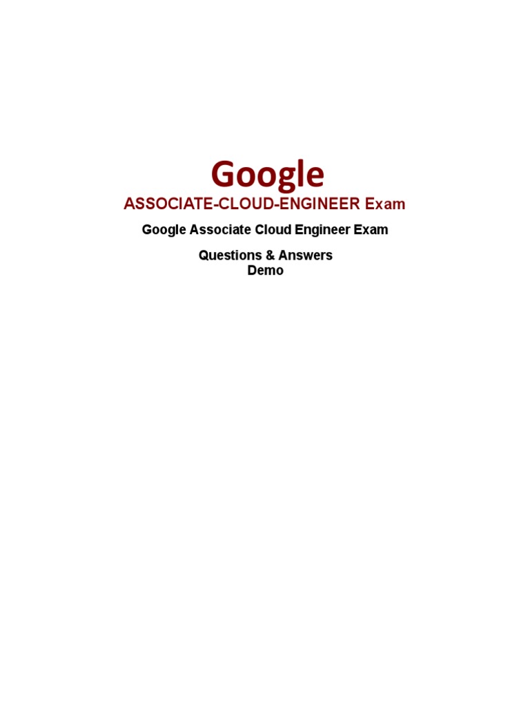 Associate Cloud Engineer Questions Pdf Cloud Computing I Cloud