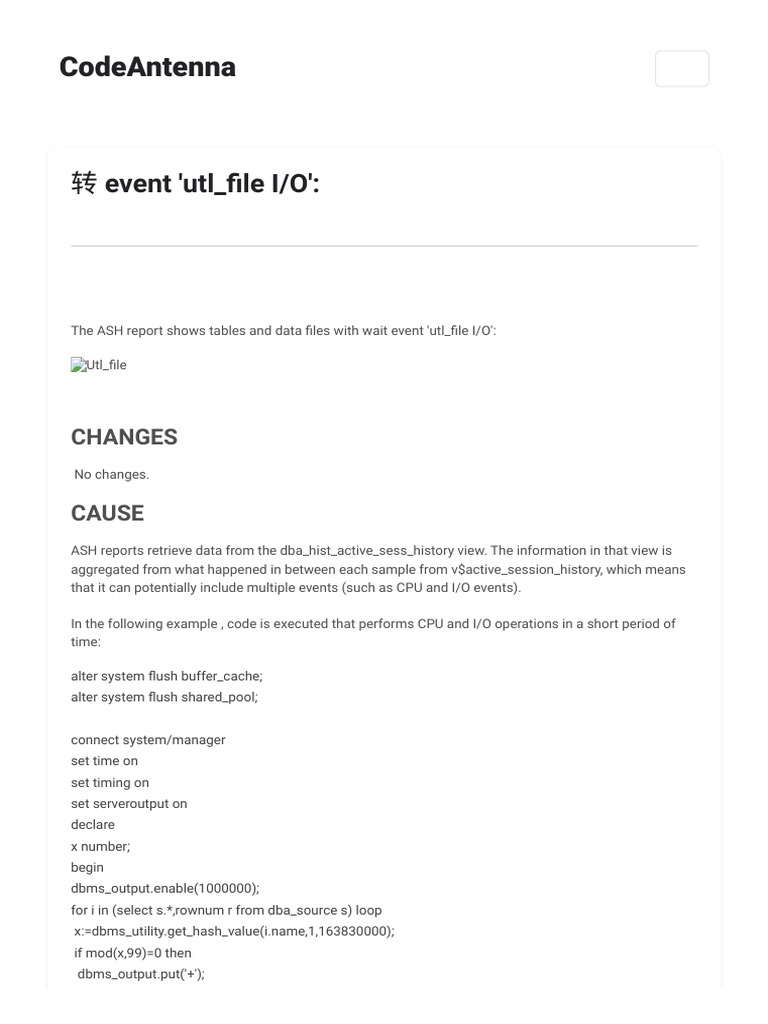 转 Event 'Utl - file I - O' - - CodeAntenna | PDF | Input/Output | Pl/Sql