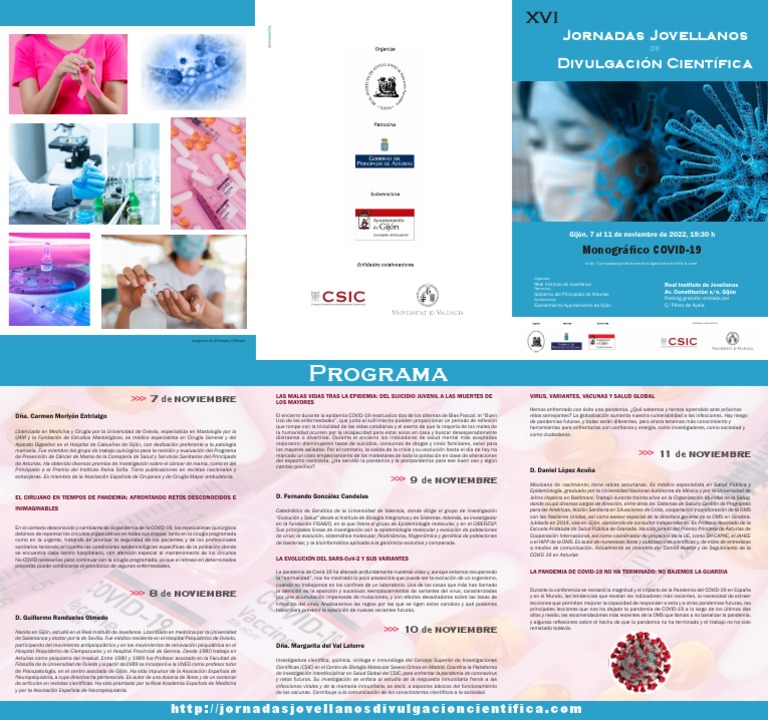 PROGRAMA triptico-Jovellanos-2022 XVI JORNADAS (1) | PDF | Organización Mundial de la Salud ...