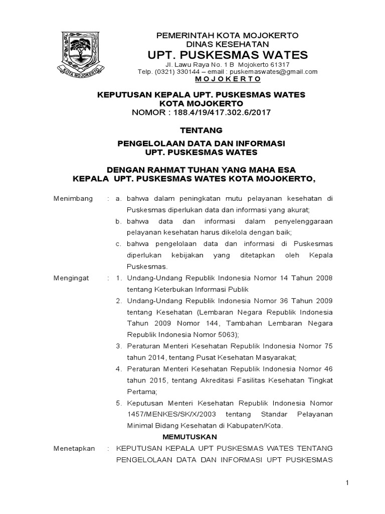 Sk Pengelolaan Data Dan Informasi Pdf 