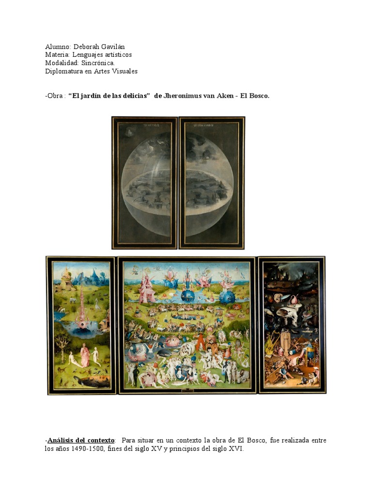 Lenguajes Artisticos-El Bosco | PDF | Renacimiento italiano