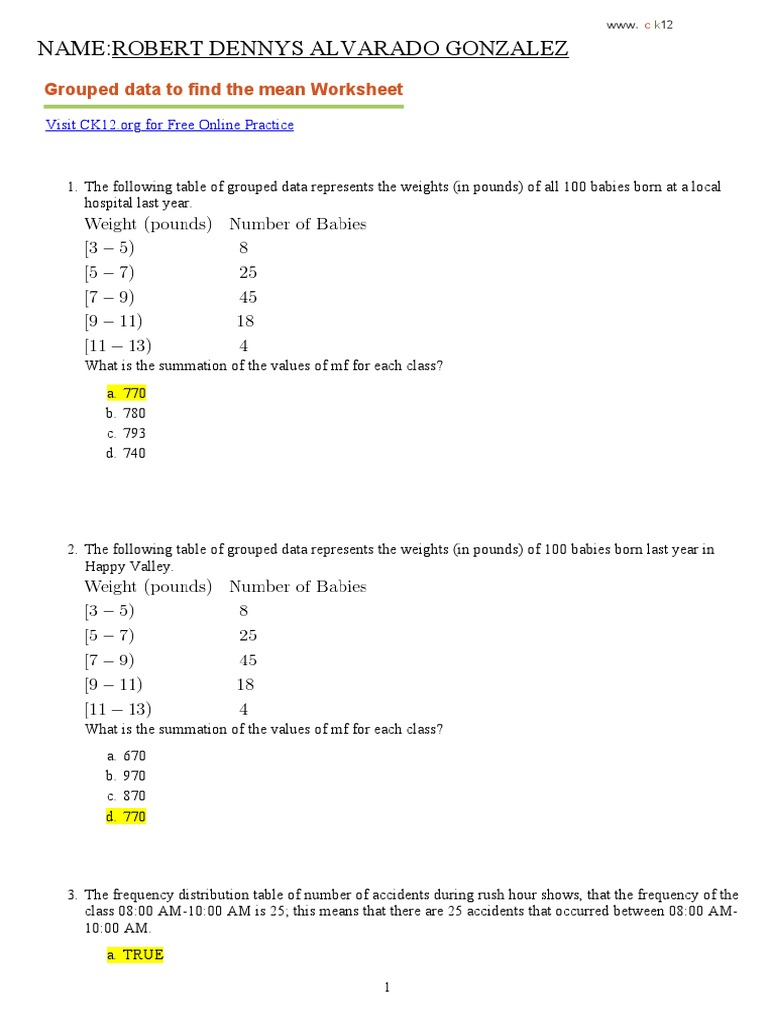 Assignment 3 Measures For Grouped Data | PDF | Teaching Methods & Materials | Computers