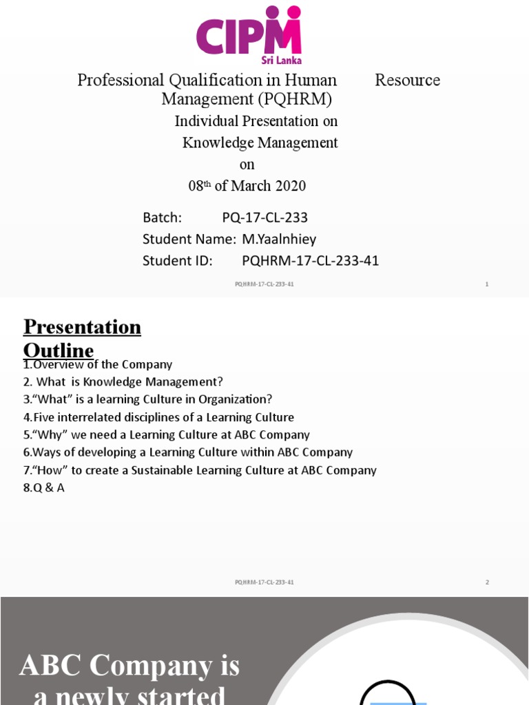 PQHRM-17-CL-233-41 KM Presentation of SL 2 | PDF | Learning | Mentorship
